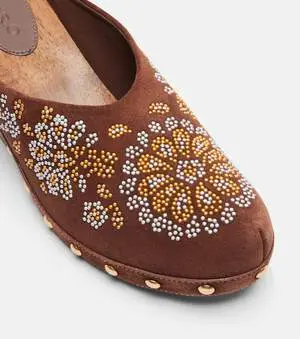 Farm Rio Floral Suede Clogs