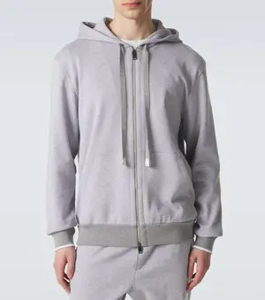 Brioni Cotton-blend Zip-up Hoodie