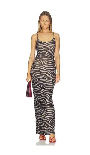 Superdown Jobelle Maxi Dress In Tan,black - Zebra