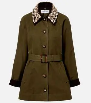 Veronica Beard Langham Embellished Coat - Green