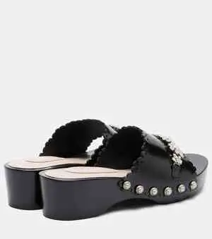 Simone Rocha Embellished Leather Clogs