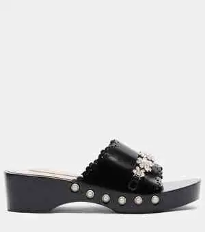 Simone Rocha Embellished Leather Clogs