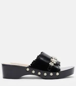 Simone Rocha Embellished Leather Clogs