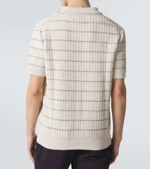 Brioni Embroidered Cotton And Linen Polo Shirt - White
