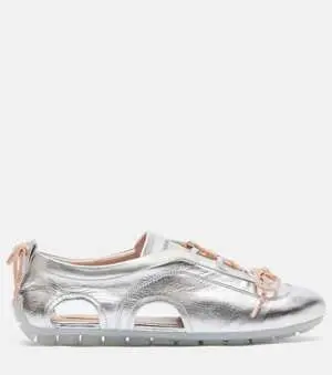 Simone Rocha Cutout Metallic Leather Sneakers