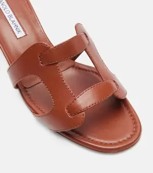 Manolo Blahnik Grellanu 50 Leather Mules
