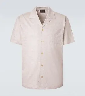 Brioni Striped Linen And Cotton Shirt - Beige