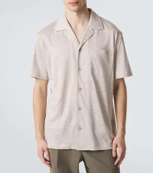 Brioni Striped Linen And Cotton Shirt - Beige