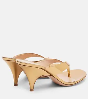 GIANVITO ROSSI Metallic Leather Mules