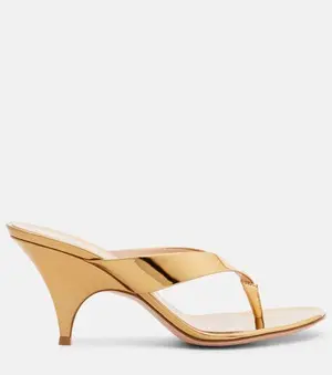 GIANVITO ROSSI Metallic Leather Mules