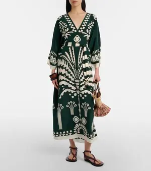 ERES Belted Printed Silk Kaftan