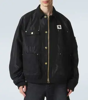 Sacai X Carhartt Corduroy-trimmed Blouson Jacket - Black