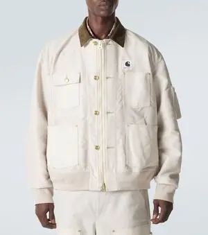 Sacai X Carhartt Wip Twill Blouson Jacket - White