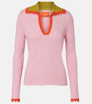 La DoubleJ Picket Cotton And Wool Sweater - Pink