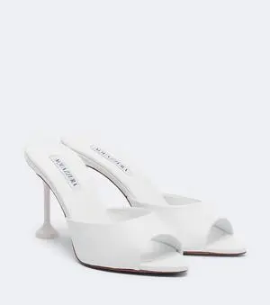 AQUAZZURA Bisous Leather Mules - White