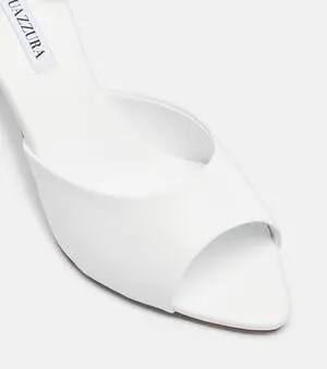 AQUAZZURA Bisous Leather Mules - White