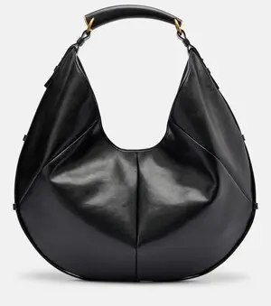 Saint Laurent Mombasa Large Leather Shoulder Bag - Black