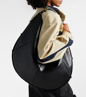 Saint Laurent Mombasa Large Leather Shoulder Bag - Black