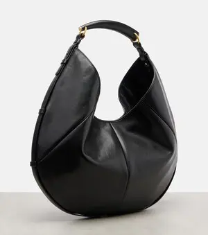 Saint Laurent Mombasa Large Leather Shoulder Bag - Black
