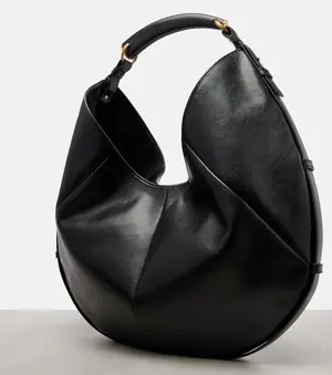 Saint Laurent Mombasa Large Leather Shoulder Bag - Black