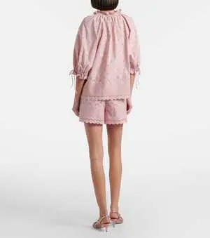 Valentino Garavani Embroidered Cotton Shorts
