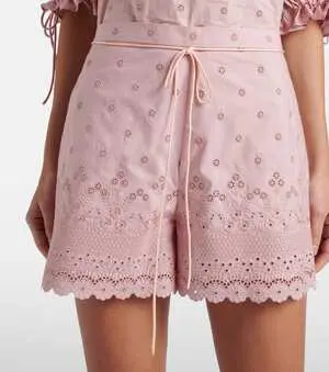 Valentino Garavani Embroidered Cotton Shorts