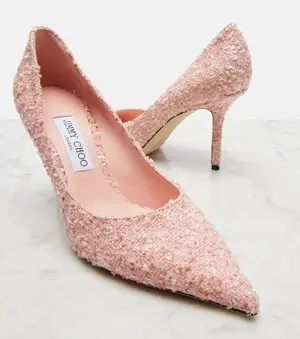 JIMMY CHOO Crystal-embellished Mesh Pumps - Pink