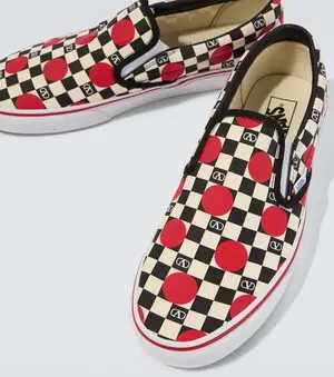 Valentino Garavani Vans Vlogo Canvas Slip-on Sneakers - White