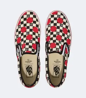 Valentino Garavani Vans Vlogo Canvas Slip-on Sneakers - White