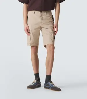 Stone Island Compass Cotton Canvas Shorts - Beige