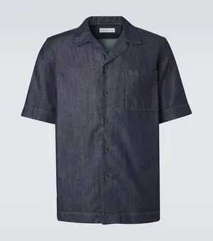 Dries Van Noten Cotton Denim Bowling Shirt - Blue