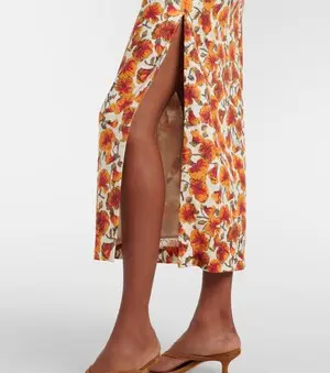 SIR. Floral Linen Midi Dress