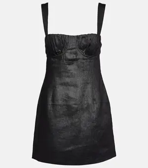 SIR. Linen Mini Dress Black