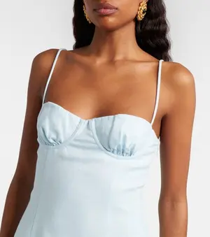 SIR. Linen Mini Dress - Blue