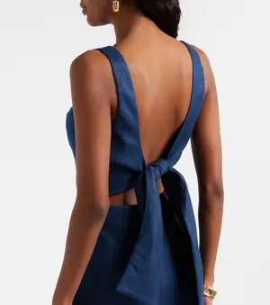 SIR. Linen Mini Dress - Blue