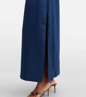 SIR. Caela Halterneck Linen Maxi Dress