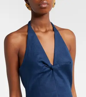 SIR. Caela Halterneck Linen Maxi Dress