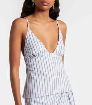 Sir The Label Lista Pinstripe Cotton-blend Top