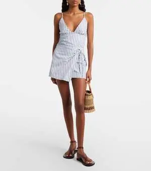 SIR. Lista Pinstripe Cotton-blend Top
