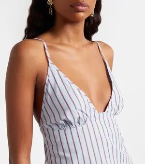 SIR. Lista Pinstripe Cotton-blend Top
