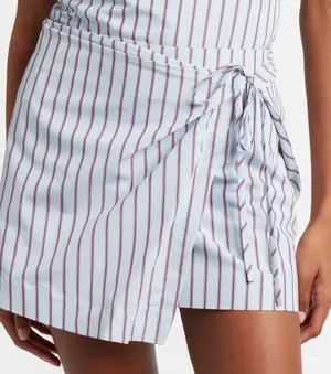 SIR. Pinstripe Cotton-blend Wrap Skirt