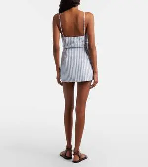 SIR. Pinstripe Cotton-blend Wrap Skirt