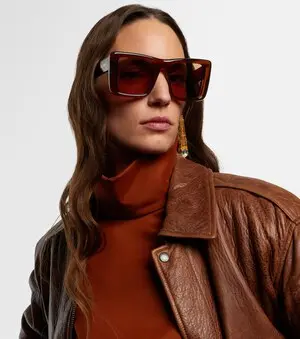 Saint Laurent Sl 900 Howl Square Sunglasses - Brown