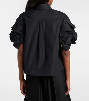 Simone Rocha Puff-sleeve Cotton Shirt - Black