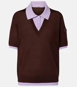 Moncler Virgin Wool Polo Shirt - Burgundy