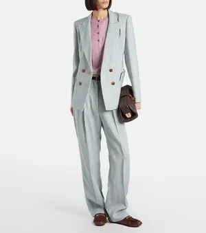 BLAZÉ MILANO Striped Straight Pants - Grey