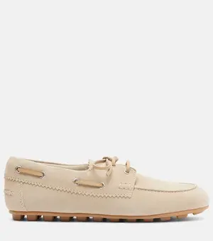 Hogan Suede Boat Shoes - Beige