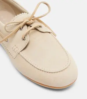 Hogan Suede Boat Shoes - Beige
