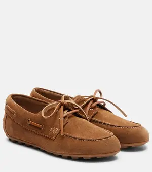Hogan Suede Boat Shoes - Brown