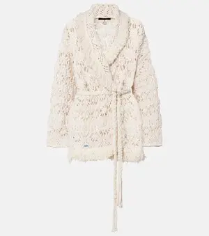 Alanui Lagoon Romance Cotton-blend Cardigan - White